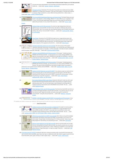 Advanced View Pic Microcontroller Projects List Pic Microcontrollerpdf