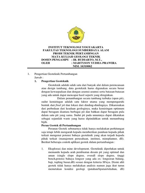 Tugas Geoteknik Pdf