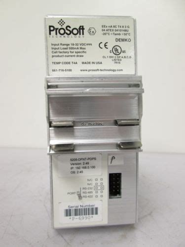 Prosoft 5205 DFNT PDPS Prolinx Ethernet IP To PROFIBUS DP Slave Module 18 32VDC TZSupplies Com
