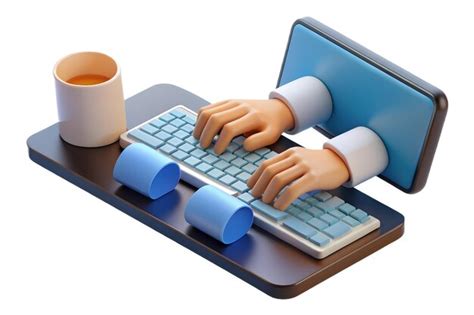 Hands Typing On Keyboard With Glossy Reflection Concept As Hands Typing On A Keyboard With A