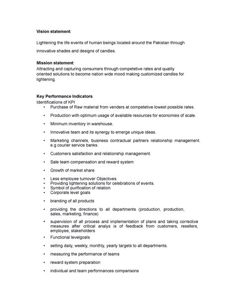 Mission Vission Kpi Converted Vision Statement Lightening The Life Events Of Human Beings