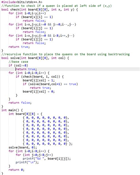 Please Explain Comment 3 Eight Queens Write A Program That Places