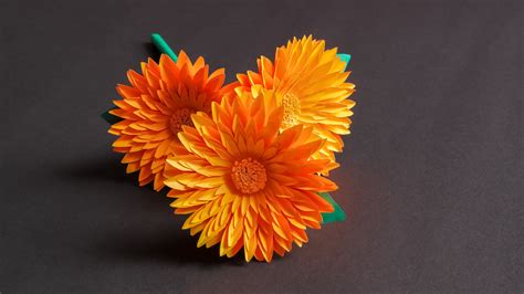 Orange Paper Flowers Tutorial
