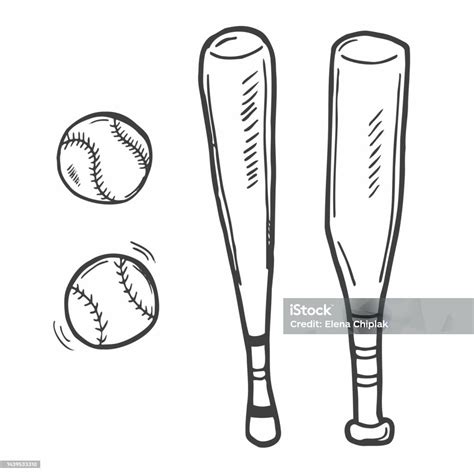 벡터 스케치 베이스발 방망이와 야구공 벡터 야구 방망이 낙서 그림 0명에 대한 스톡 벡터 아트 및 기타 이미지 0명 Championship 경쟁 Istock