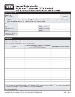 Fillable Online Declaration Xxx Form Fax Email Print PdfFiller