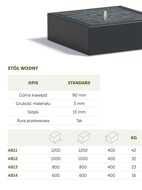 Stół Wodny Z Fontanną I Led Square Z Aluminium Fontanna