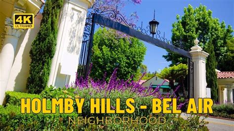 Driving Holmby Hills And Bel Air Neighborhood Los Angeles California