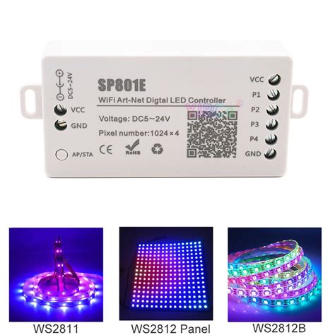 Sp e Wifi Art Net Magic LED Controller V LED Matrix Panel Module WS B แถบไฟโปรแกรม