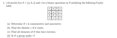 Solved 1 16 Points Let S A B C And Be A Binary Chegg Com