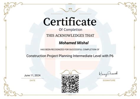 Completed Construction Project Planning Course Mohamed Mishal Ahmed