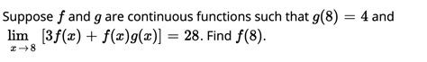 Solved Suppose F And G Are Continuous Functions Such That