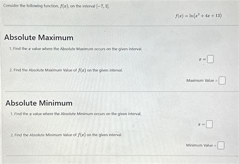 Solved Consider The Following Function F X On The Chegg