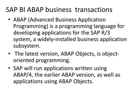 PPT SAP BI ABAP Online Training Online SAP BI ABAP Training PowerPoint Presentation ID 7109486