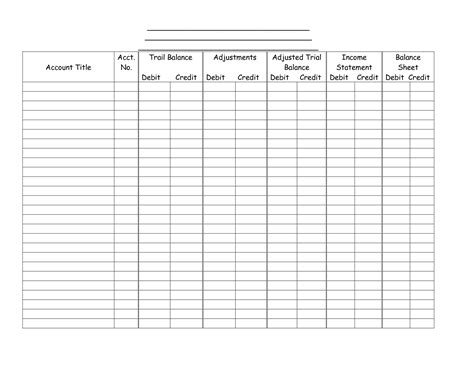 Free Printable Accounting 10 Column Worksheet