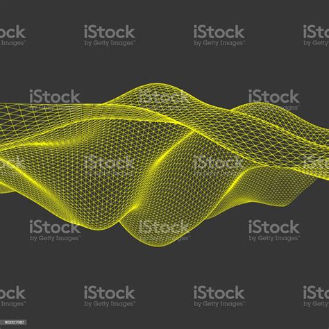 물결 모양의 그리드 배경입니다 추상적인 벡터 일러스트입니다 연결 구조입니다 미래 기술 스타일입니다 3 차원 관점 그리드입니다 3