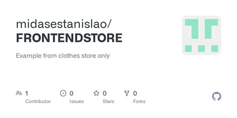 Github Midasestanislao Frontendstore Example From Clothes Store Only