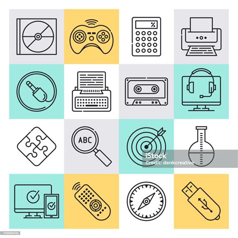 스마트 모바일 응용 프로그램 개발 개요 스타일 벡터 아이콘 세트 아이콘에 대한 스톡 벡터 아트 및 기타 이미지 아이콘 화상