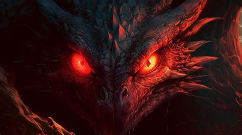 Un Dragón Con Ojos Rojos Y Un Ojo Rojo Foto Premium