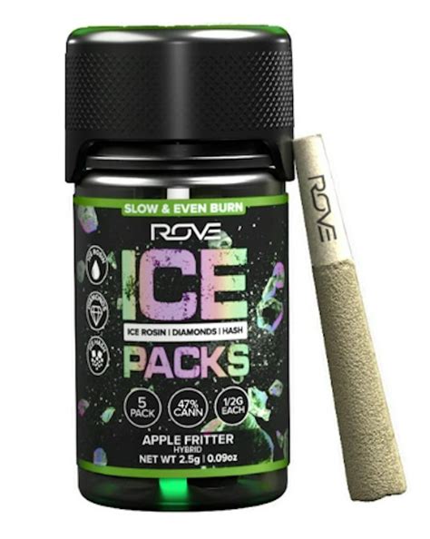 Rove Ice Packs L Apple Fritter Triple Infused Pre Rolls L 5pk L 25g