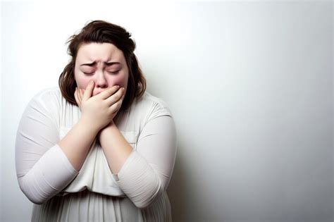 Chica Regordeta Se Lleva La Mano A La Garganta Bulimia Foto Premium