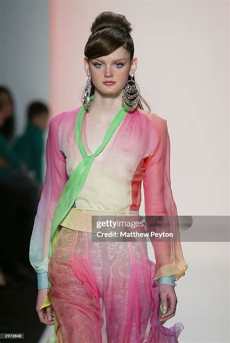 A Model Walks Down The Runway At The Jennifer Nicholson Fall 2004