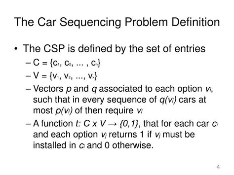 Ppt A Grasp Heuristic To The Extended Car Sequencing Problem