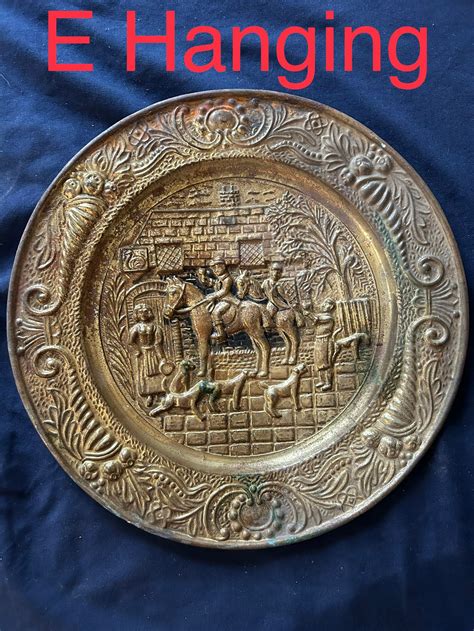 Vintage Brass Pub Plates Etsy