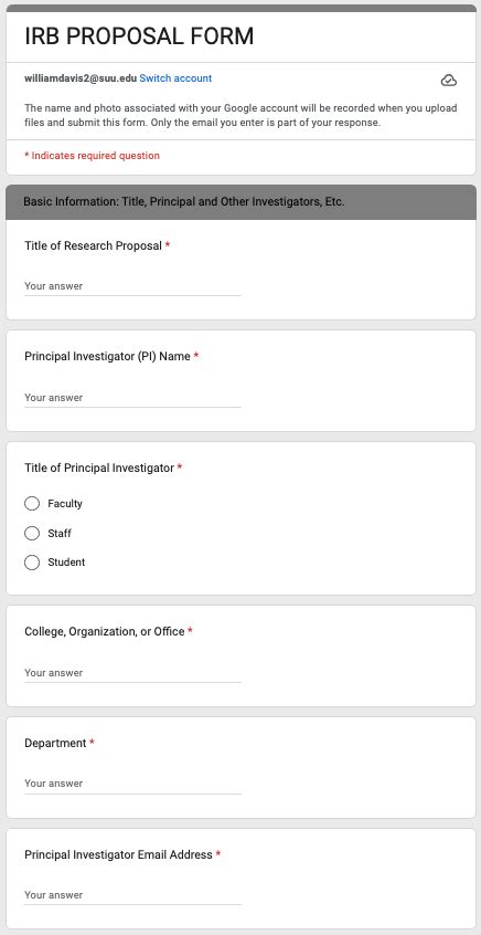 Step 3 Complete And Submit Irb Proposal Form Suu