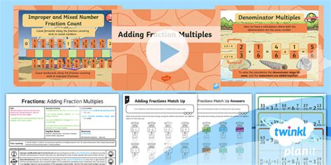 Planit Maths Year 5 Add And Subtract Fractions Lesson Pack 1