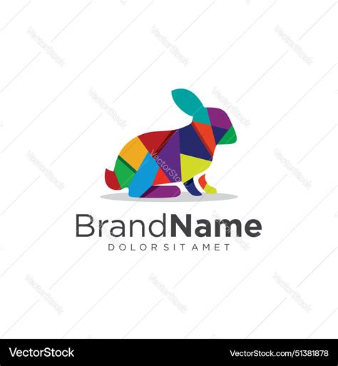 Abstract Colorful Gradient Rabbit Logo Bunny Vector Image