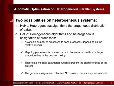 Ppt Processes Distribution Of Homogeneous Parallel Linear Algebra Routines On Heterogeneous