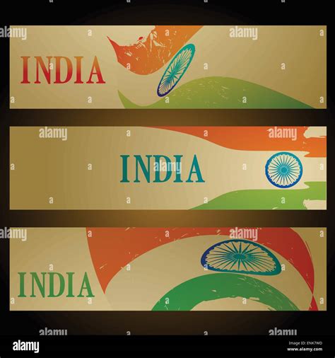 Set Of Indian Flag Headers Stock Vector Image And Art Alamy