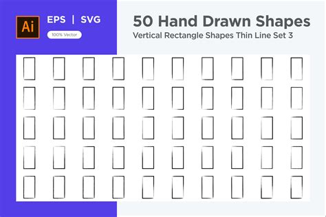 Vertical Rectangle Shape Thin Line 503 Graphic By Shahsoft · Creative