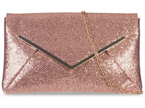 Champagne Pink Glitter Clutch Bag Franklins