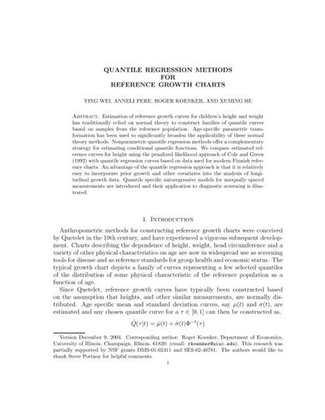 Quantile Regression Methods For Reference Growth Curves