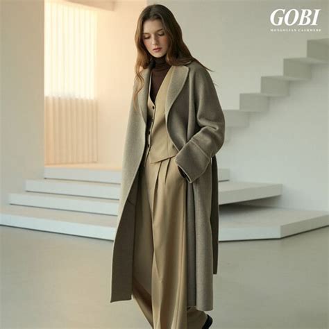 고비 Gobi 캐시미어 100 헤리티지 우븐 롱코트