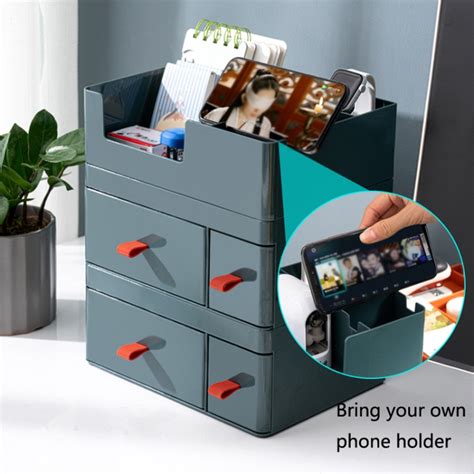 서랍 형 데스크탑 스토리지 박스 나누기 다층 보석 상자 사양 1 층 반투명