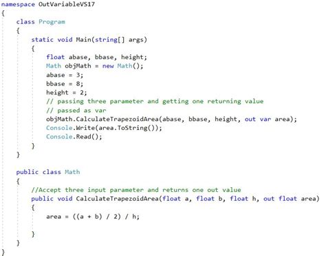 Playing With C Out Variable In C 7 0 There Is The Concept Of Out… Prem Kumar