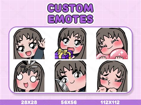 6x E Girl Brunette Fair Skinned Emotes Emojis Sub Emotes For Twitch