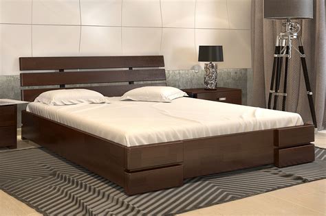 Кровать двуспальная Arbor Drev 140x200 Дали Люкс дерево бук Орех Темный фото отзывы