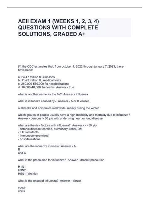 Aeii Exam 1 Weeks 1 2 3 4 Questions With Complete Solutions