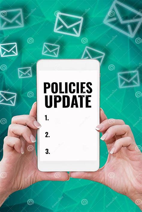 Handwriting Text Policies Update Business Concept Act Of Adding New Information Or Guidelines