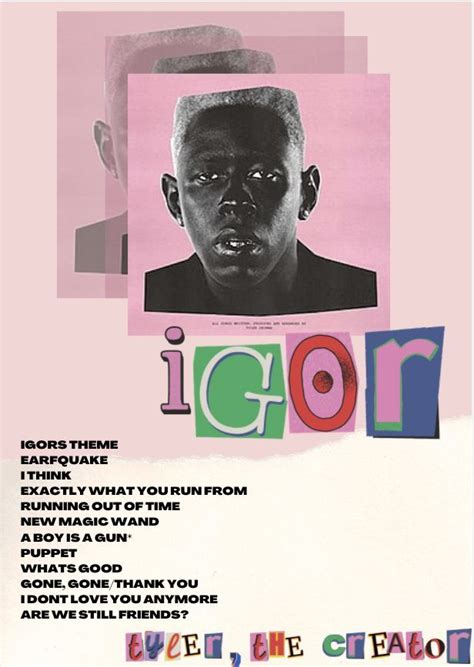 Tyler The Creators Igor Poster Tyler The Creator The Creator Tyler