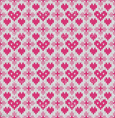 노르웨이 Fairisle 패턴의 이미지와 함께 휴일 발렌타인의 날의 주제에 완벽 한 패턴입니다 흰색 바탕에 분홍색 마음입니다 모직 짠 텍스처 벡터 일러스트입니다 0명에 대한