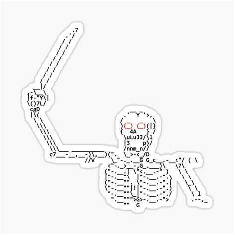 Ascii Art Pirate Skeleton Sticker For Sale By Hadicazvysavaca Redbubble