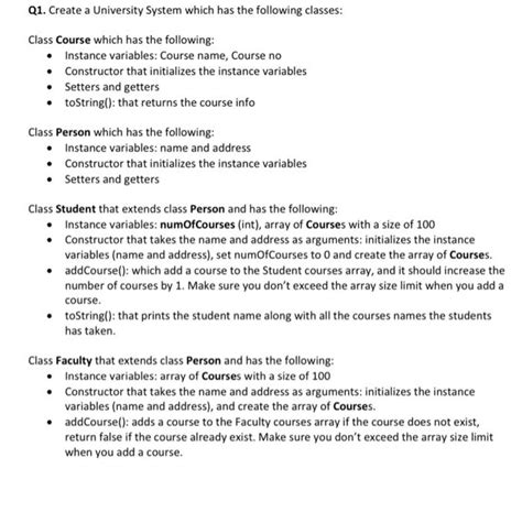 Solved Q1 Create A University System Which Has The