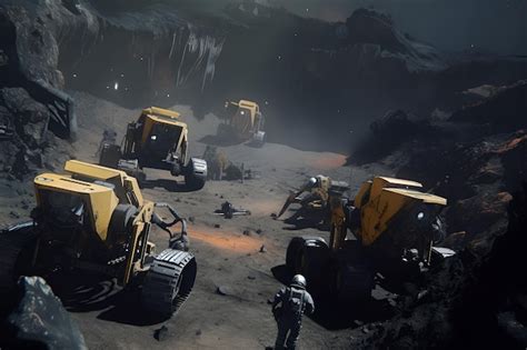 Premium Photo Futuristic Mining Equipment In Asteroid To Extract Valuable Resources Space