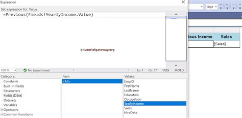 Ssrs Previous Function