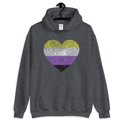 Non Binary Hoodie Nonbinary Flag Sweatshirt Nonbinary Etsy