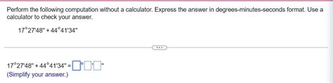 solved perform the following computation without a